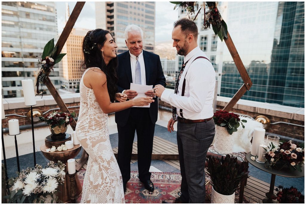 Zach + Katie | Rooftop Elopement | The Clift Building, Salt Lake City ...