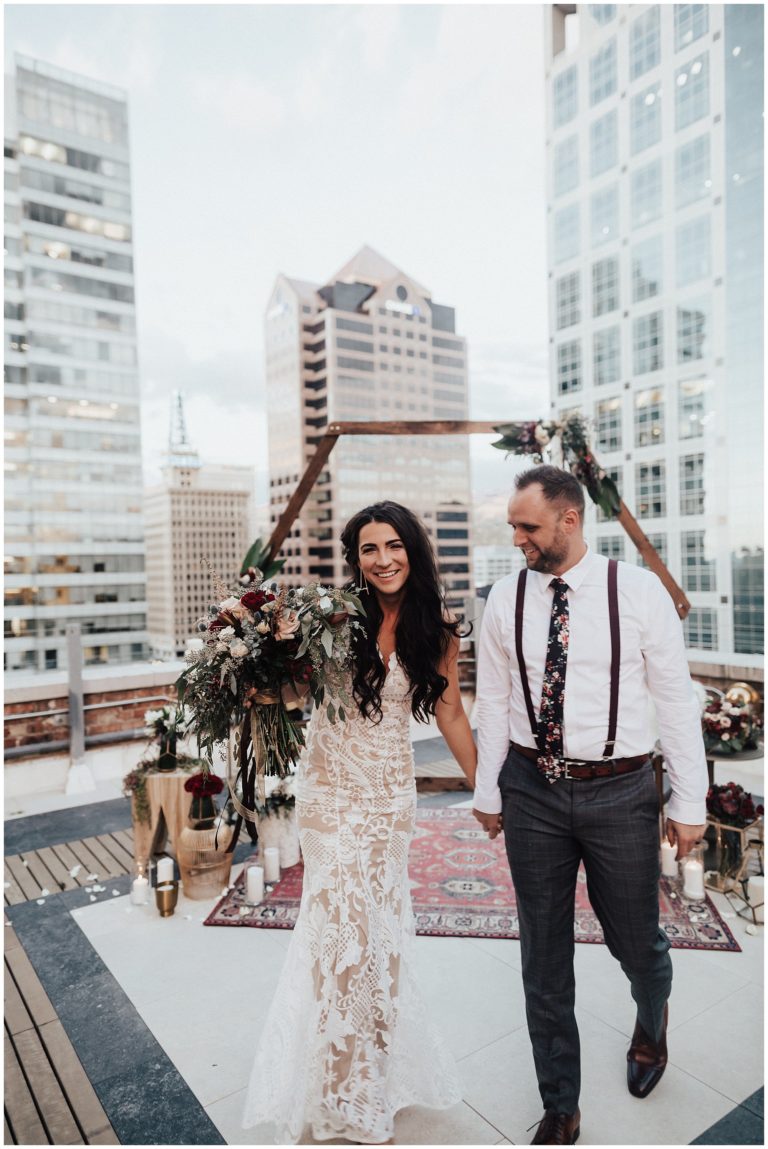 Zach + Katie | Rooftop Elopement | The Clift Building, Salt Lake City ...